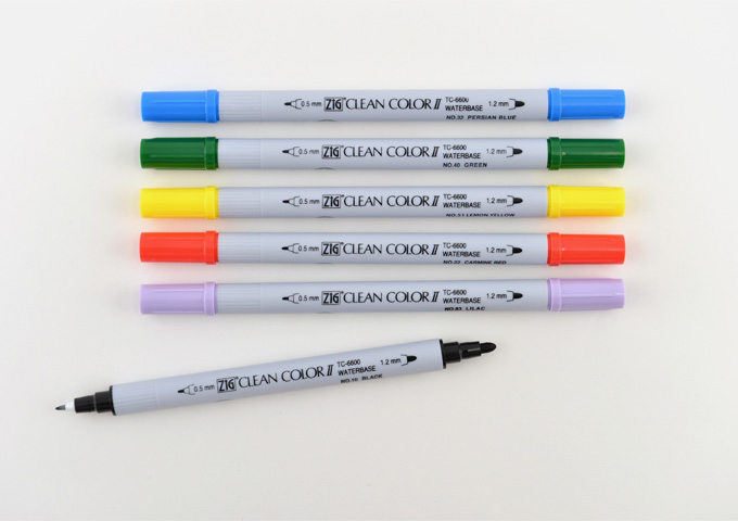 Kuretake ZIG Clean Color II 6 Colors - Accessories Lineup - HOBONICHI ...