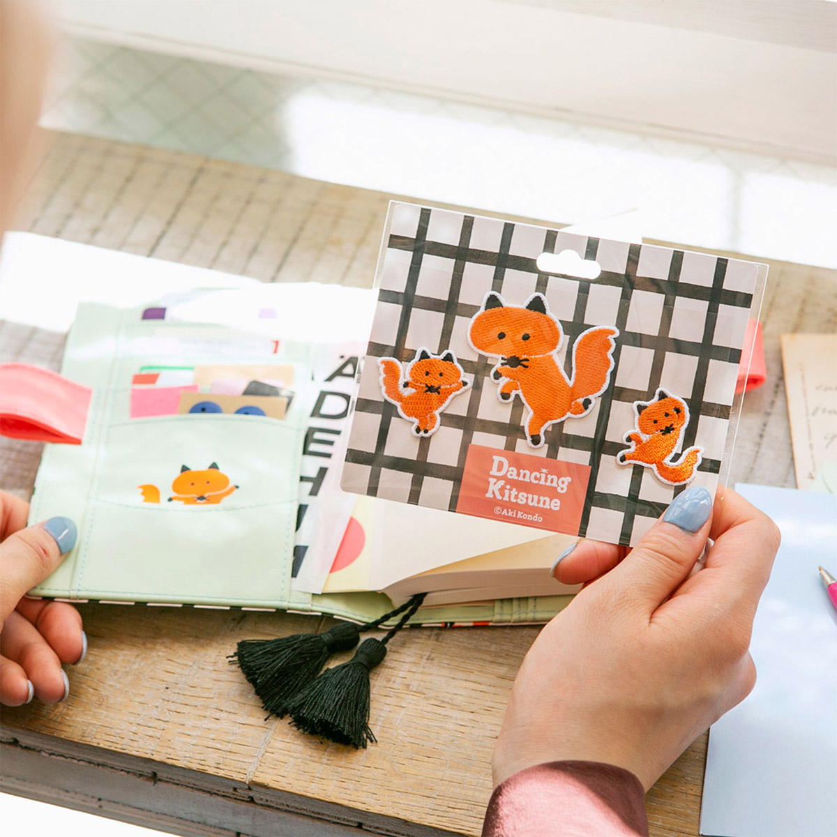 Dancing Fox: Adhesive Patch Set - Accessories Lineup - Hobonichi Techo 2024