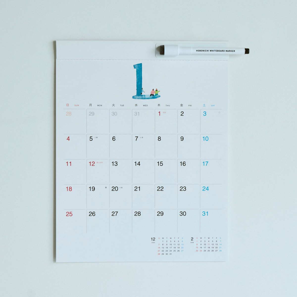 Hobonichi: Hobonichi Whiteboard Calendar 2026 - Medium Size ...